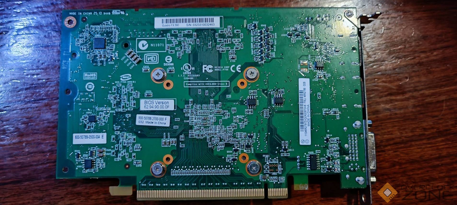 VGA Nvidia Quadro FX580 graphics card - Overclockzone.com ชุมชนคนไอที ที่ใหญ่ที่สุดในเมืองไทย