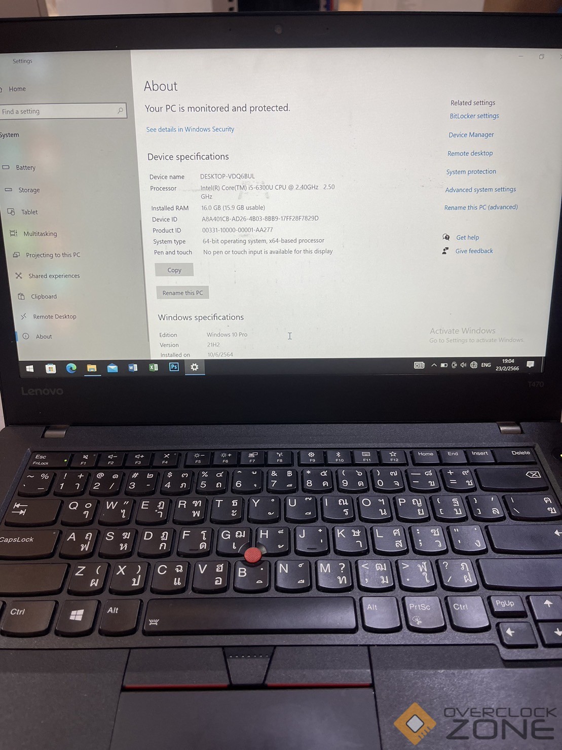 ขาย Lenovo Thinkpad T470 Ram 16 GB SSD 256 GB จอ 14 นิ้ว แบต 2 ก้อน ...